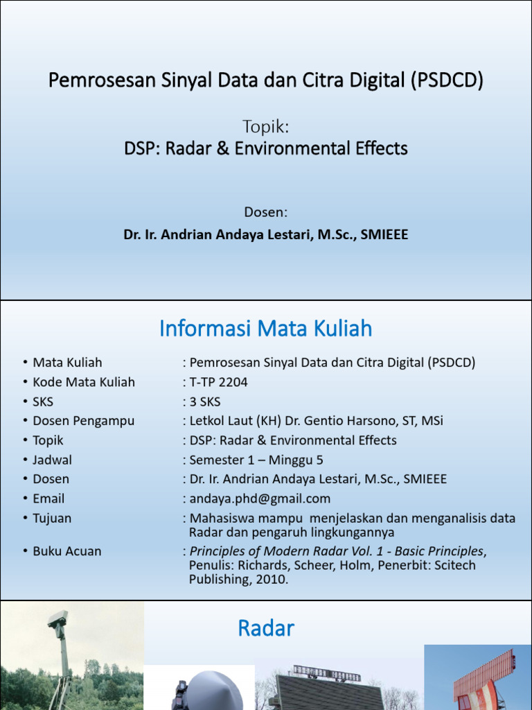 DSP: Radar & Environmental Effects | PDF