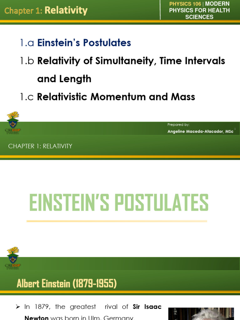 Einsteins Postulate | Download Free PDF | General Relativity | Physics