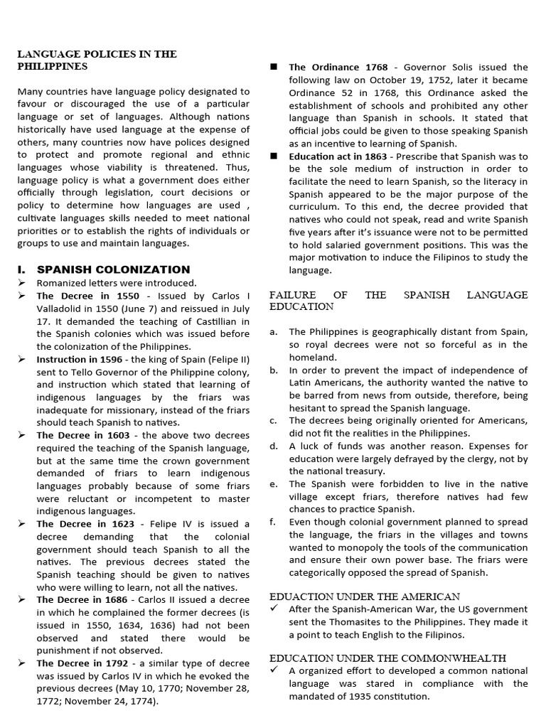 Language Policy Evolution in the Philippines | PDF