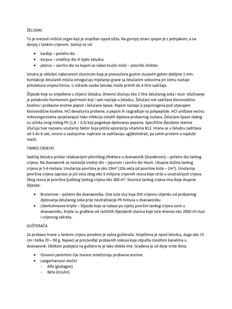 Kemijska Probava Hrane | PDF