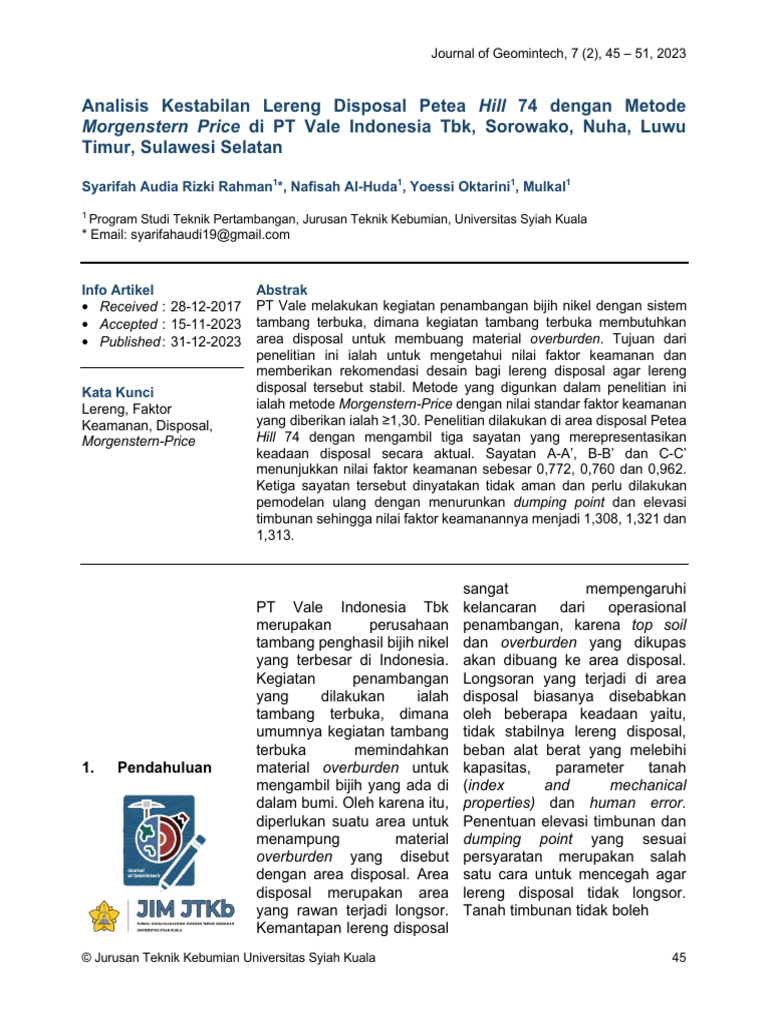 Jurnal Geoteknik | PDF