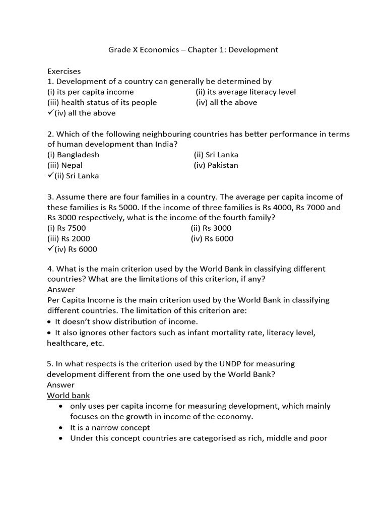 ECONOMICS-development Worksheet | PDF | Energy Development | Sustainability