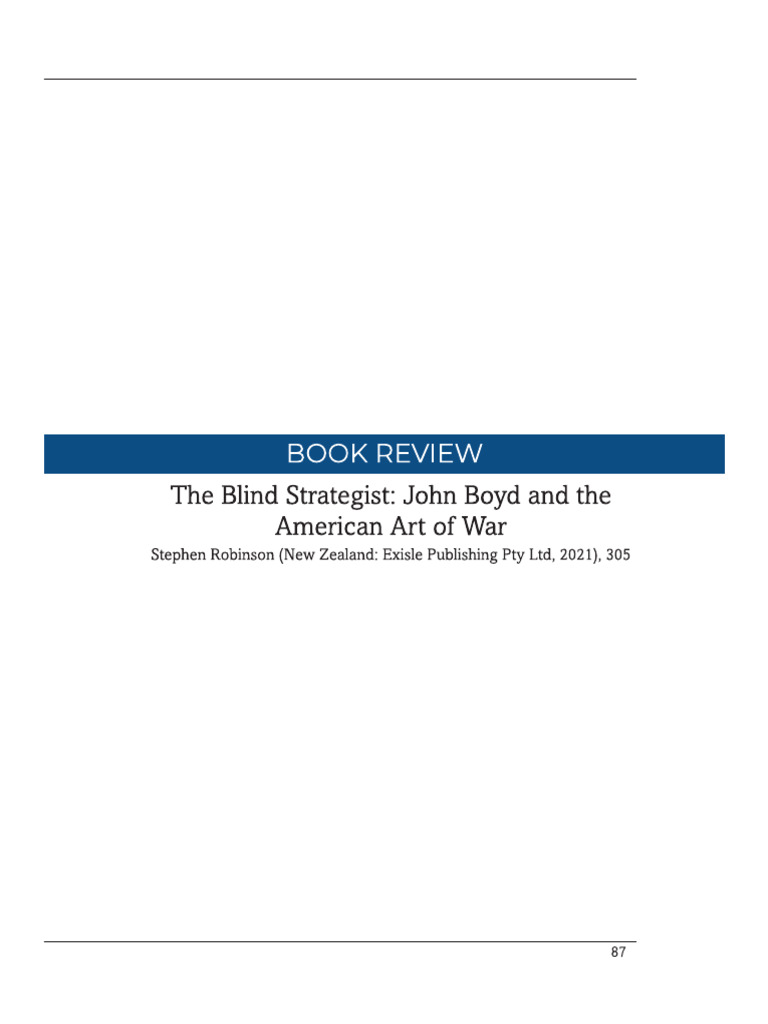 Book Review-The Blind Strategist John Boyd and The American Art of War ...