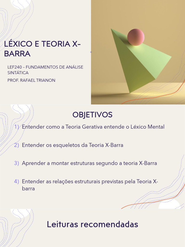 Aula 6 - Teoria X-Barra | PDF | Artes Linguísticas e Disciplina