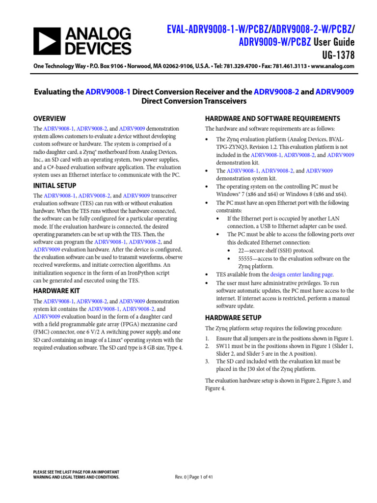 Eval Adrv9008 1 W PCBZ 9008 2 W PCBZ 9009 W PCBZ Ug 1378 | PDF ...