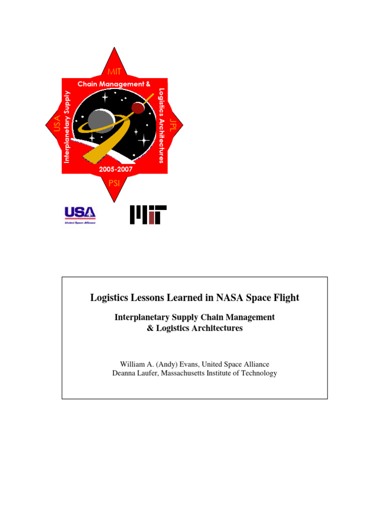 2006 - Logistics Lessons Learned in NASA Space Flight - NASATP-2006-214203 | PDF | International ...