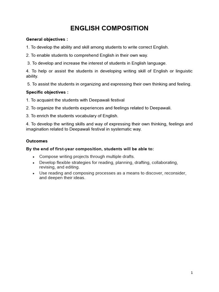 01 English Comp Course | PDF