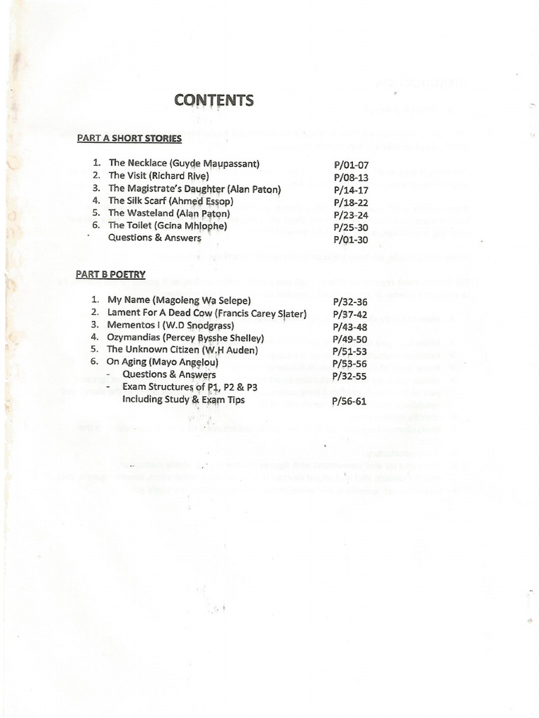 Short Stories and Poetry Guide | PDF