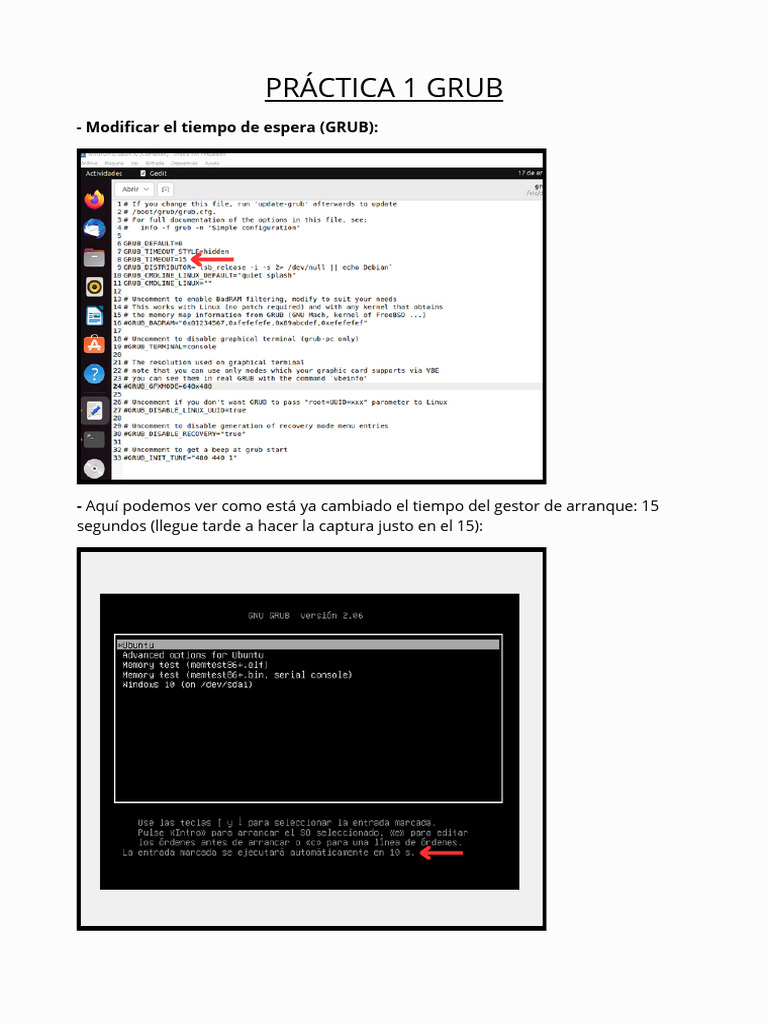 Instalación y Primer Contacto Con GRUB | PDF