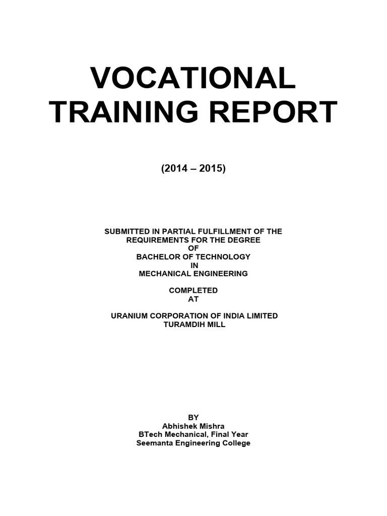 Training Report | PDF | Filtration | Mill (Grinding)