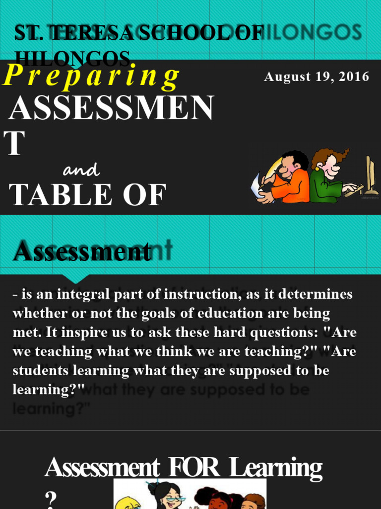 Preparing Assessment Tos Making | PDF | Educational Assessment | Human ...