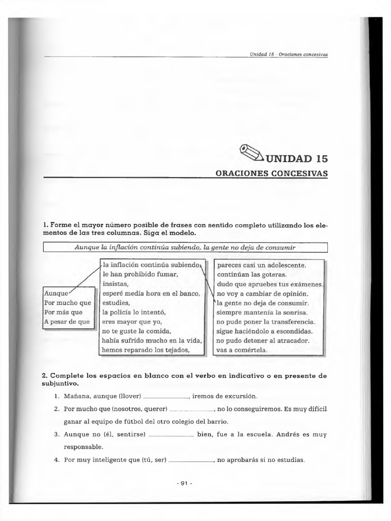 Oraciones Concesivas | PDF