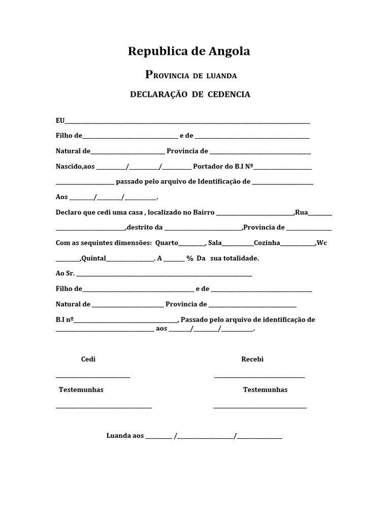 Declaração de Cedência | PDF