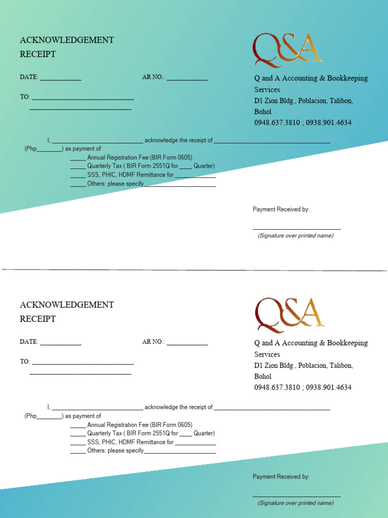 Acknowledgement Receipt | PDF