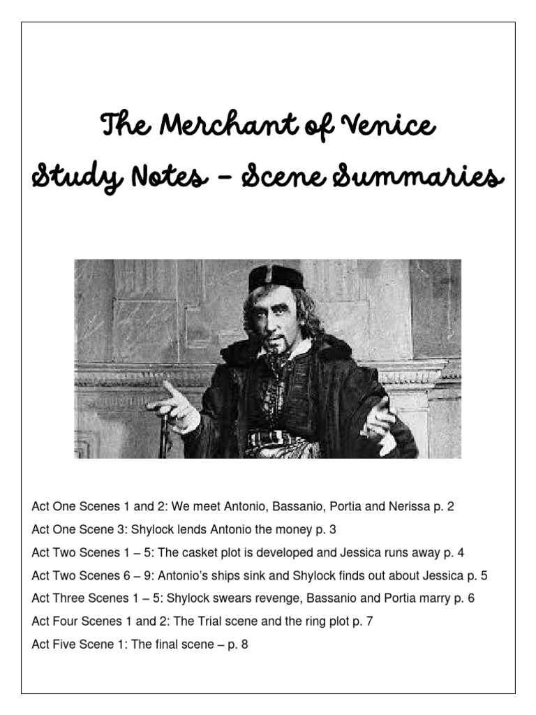 Merchant of Venice: Study Guide | PDF