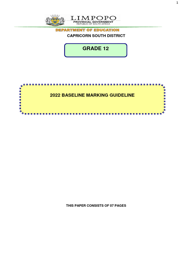 Grade 12 English 2022 Marking Guidelines | PDF