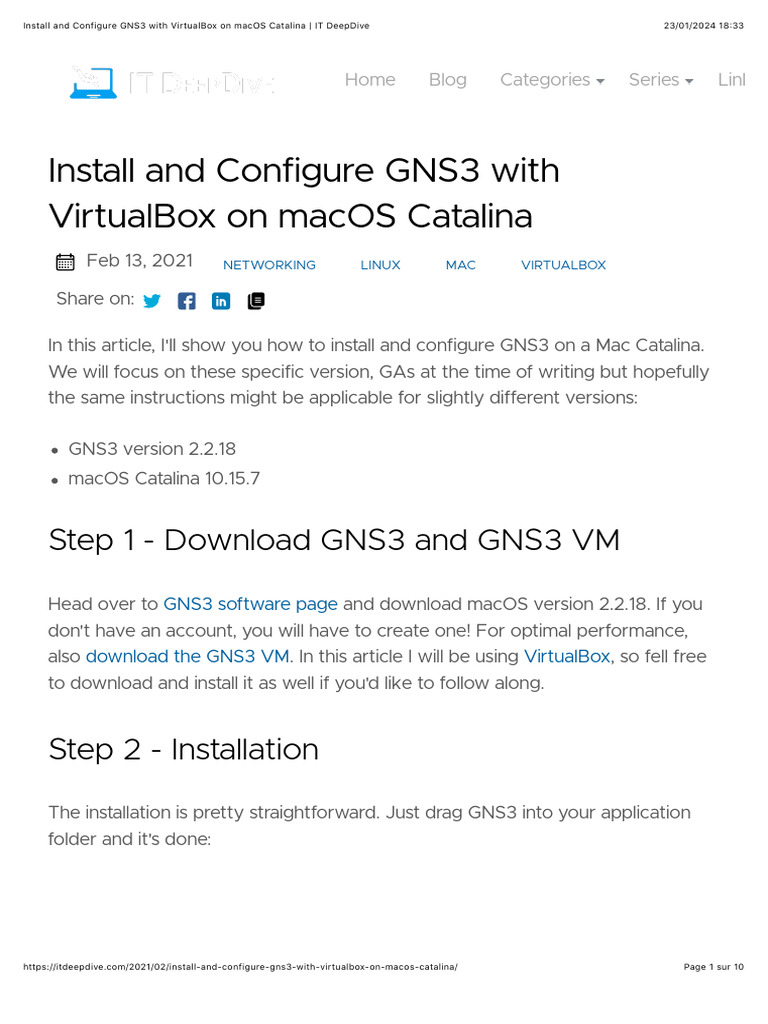 Install and Configure GNS3 With VirtualBox On MacOS Catalina - IT ...