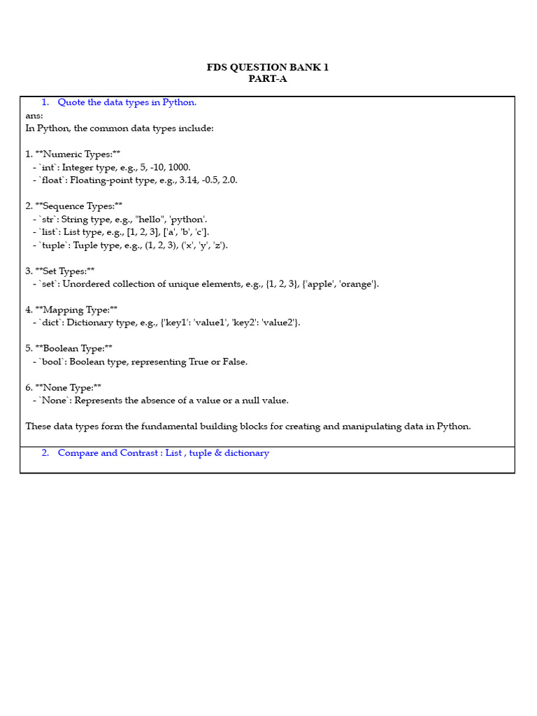 727721euit025 FDS QUESTION BANK 1 | PDF | Inheritance (Object Oriented Programming) | Class ...