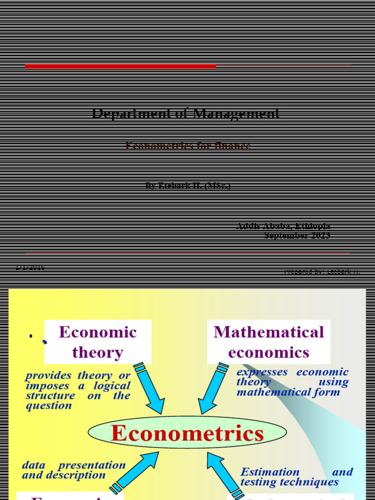 Econometrics For Management | PDF