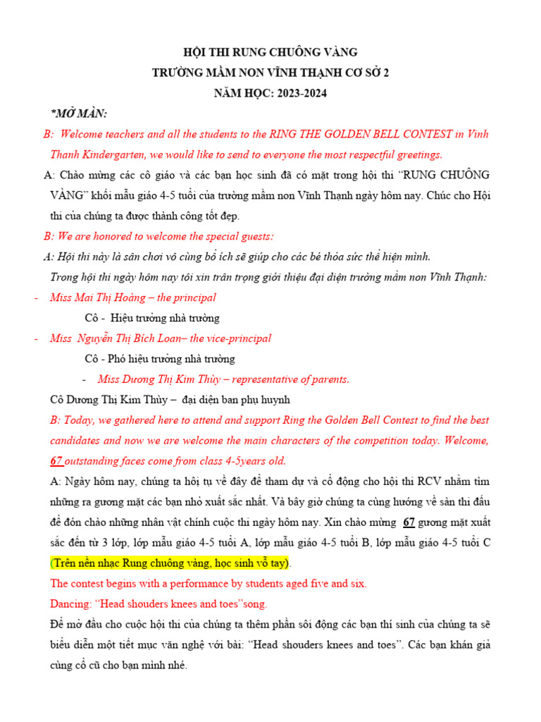 MC RCV Vĩnh TH NH 2 | PDF