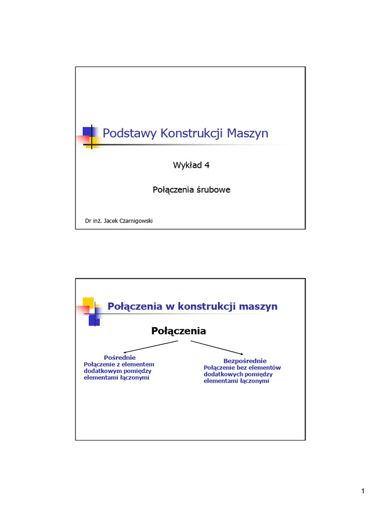 PKM Wyklad 04 Polaczenia Srubowe - CRC-A717D1E6 | PDF