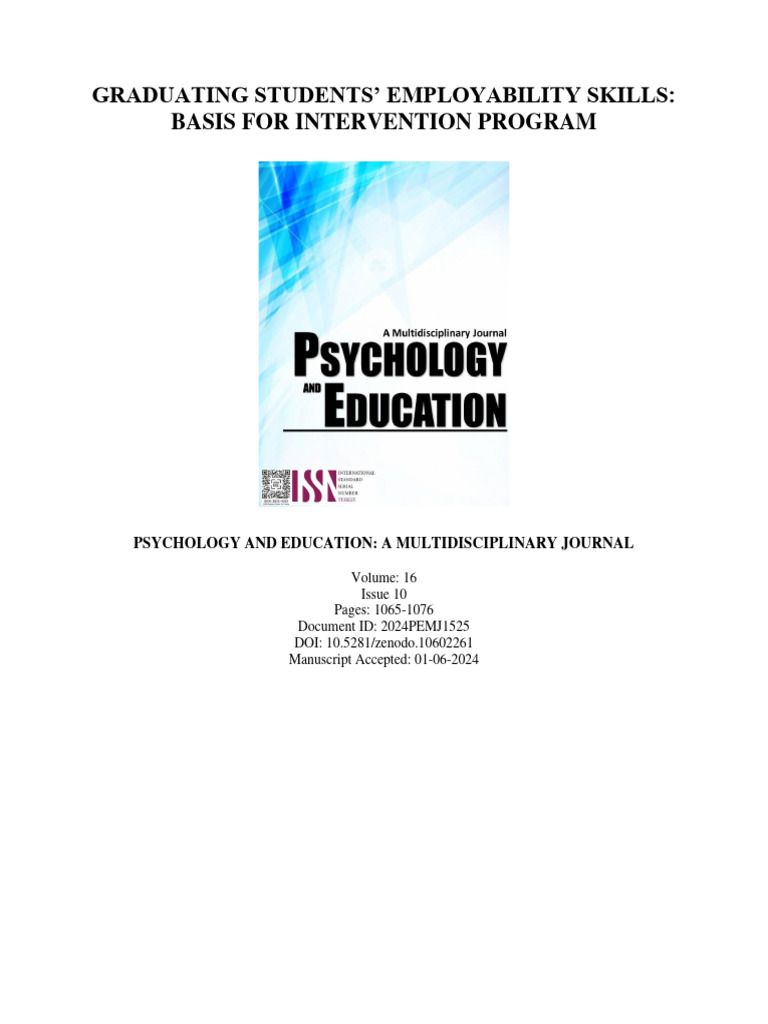 Graduating Students' Employability Skills: Basis For Intervention Program | PDF