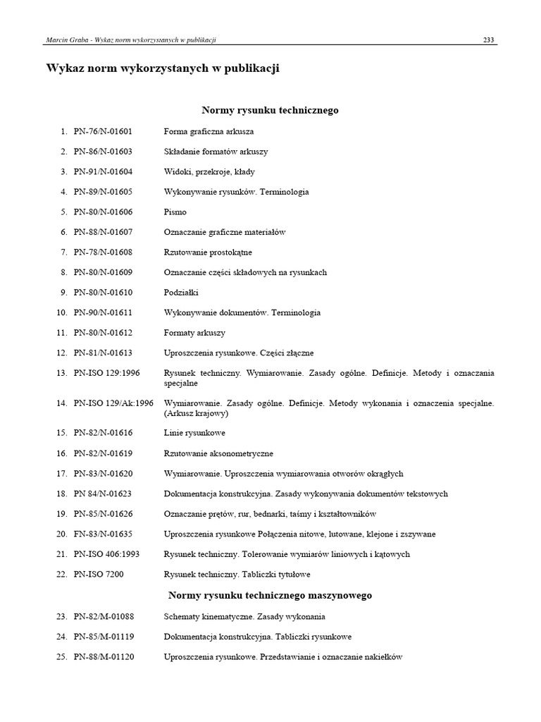 12 Wykaz - Norm | PDF