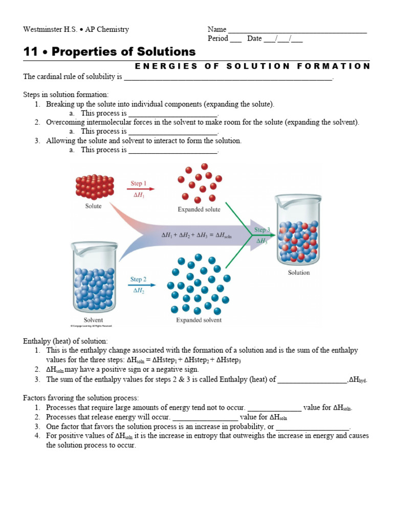 Energies of Solution Formation | PDF | Science & Mathematics