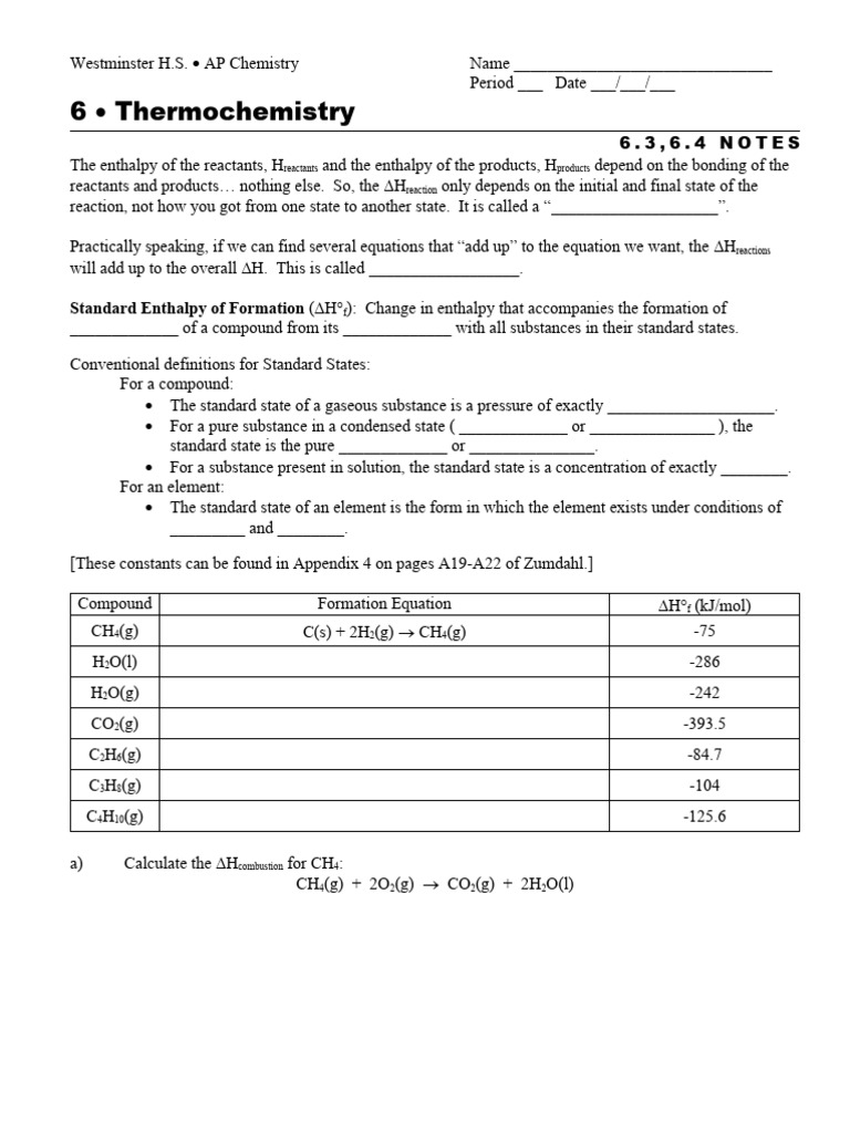 Hess S Law Notes | PDF | Propane | Physical Sciences