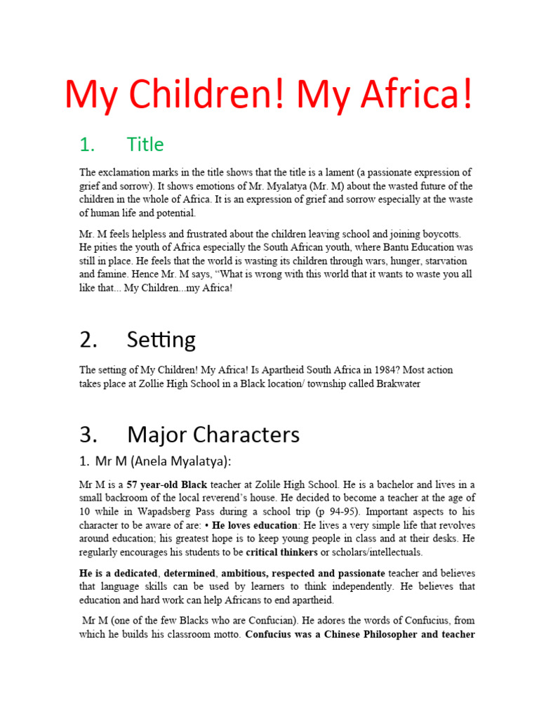 My Children ! My Africa ! New Guide by RS | PDF