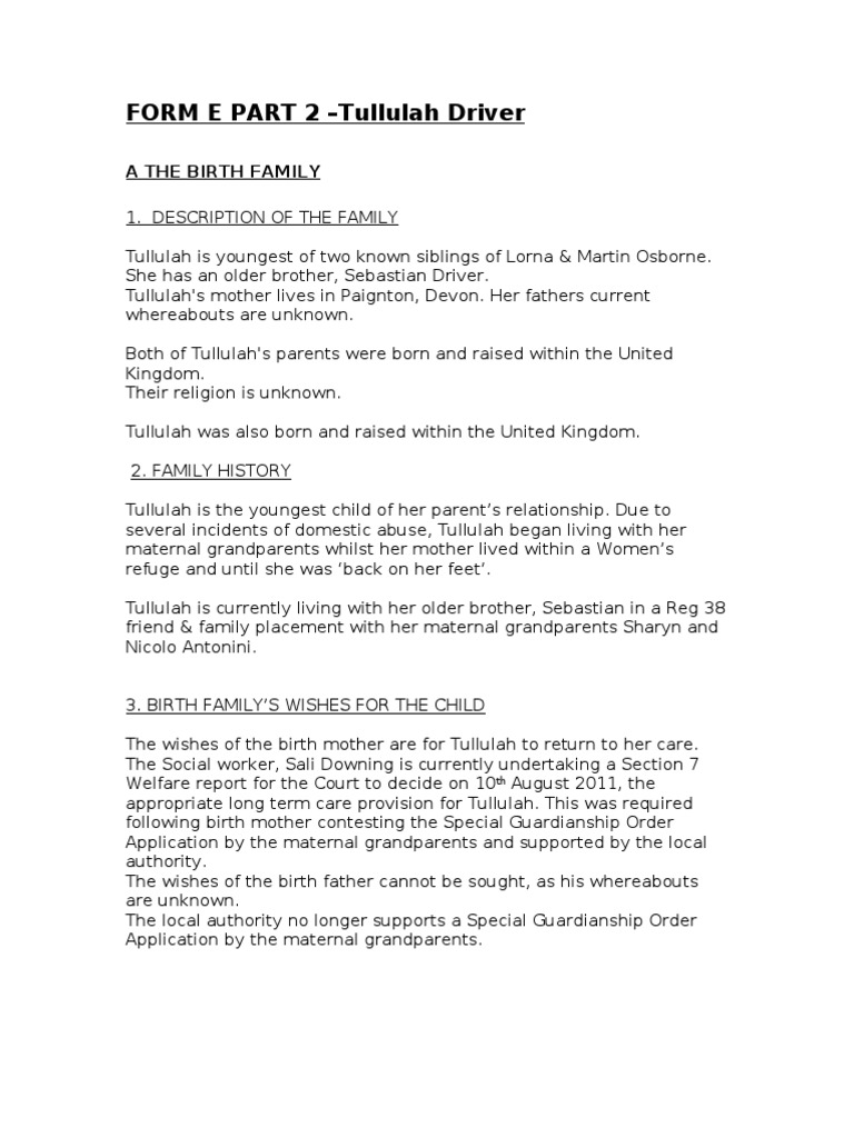 Form e Part 2 - TD | PDF | Parent | Relationships