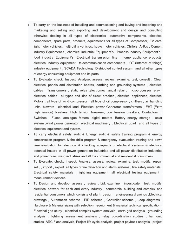 Business Objectives Revised | PDF | Relay | Engineering