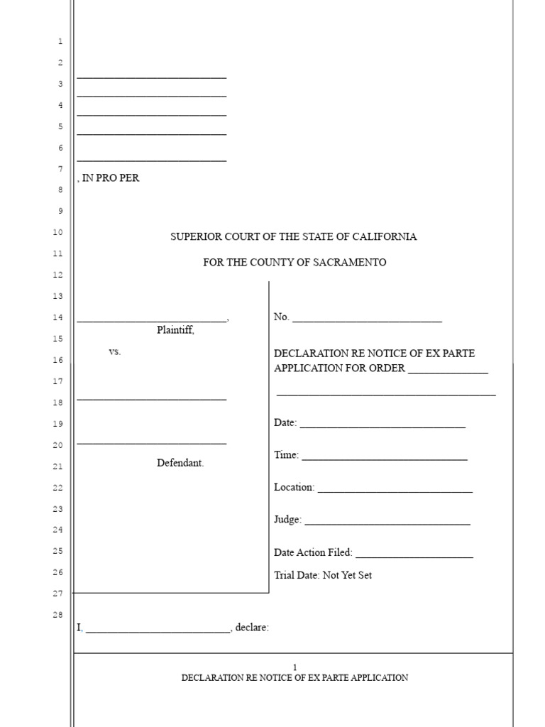 Sbs Ex Parte Application Dec Re Notice | Download Free PDF | Ex Parte ...