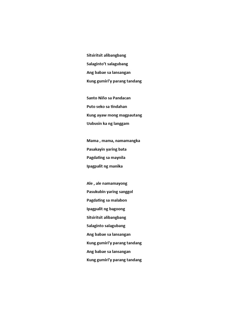Sitsiritsit Alibangbang | PDF