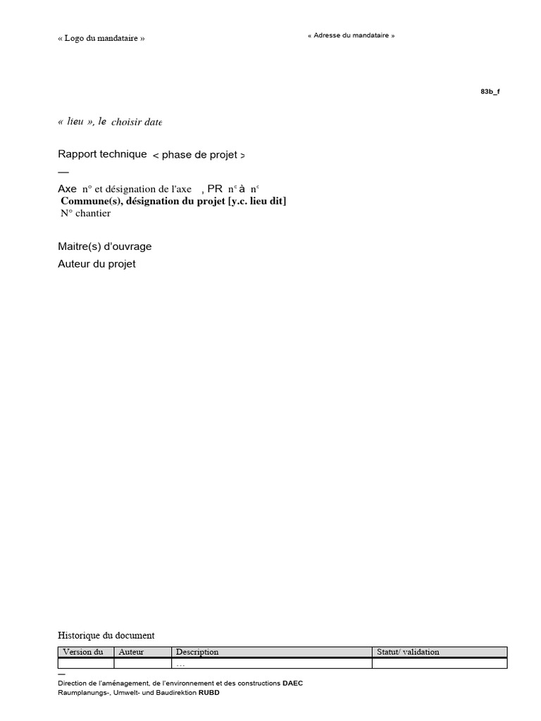 83bf Modele de Rapport Technique en Révision | PDF