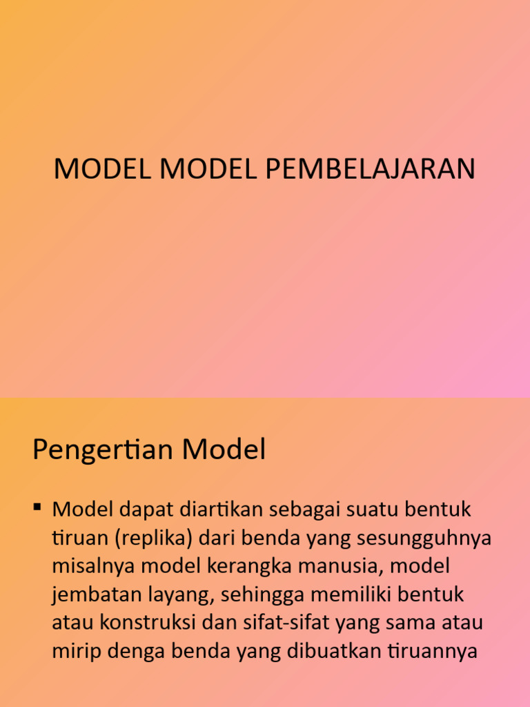 Model Model Pembelajaran | PDF