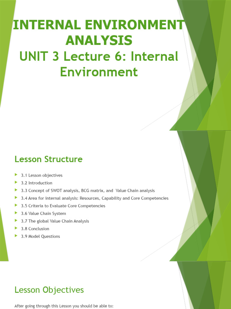A6 UNIT 3 Lecture 6 Internal Environment | PDF | Swot Analysis | Value ... A6 UNIT 3 Lecture 6 Internal Environment | PDF | Swot Analysis | Value ...