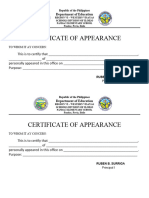 Certificate of Appearance-Template | PDF