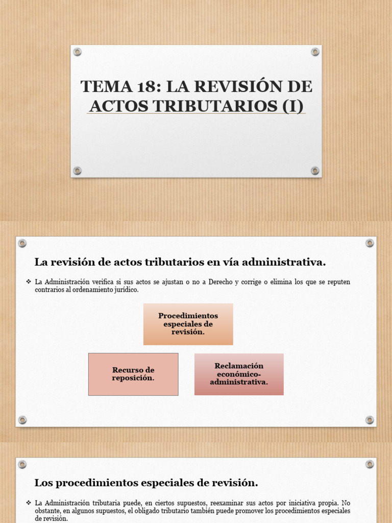 Tema 18 - La Revisión de Actos Tributarios (I) | PDF