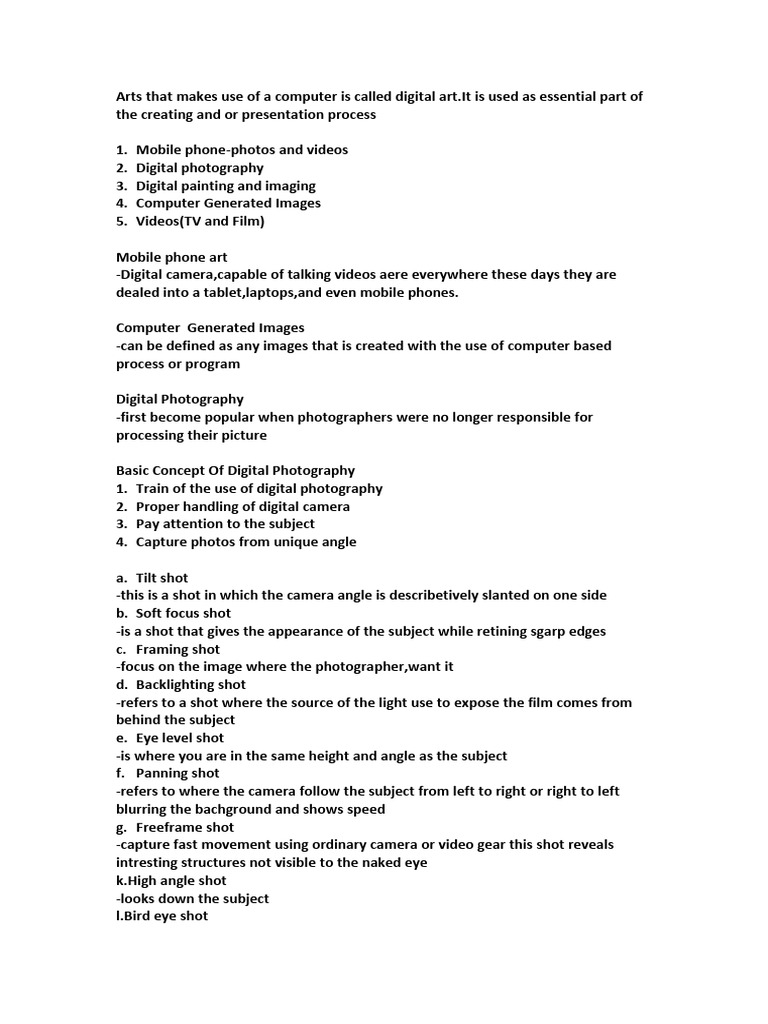 Reviewer in Mapeh2 | PDF | Camera | Digital Photography