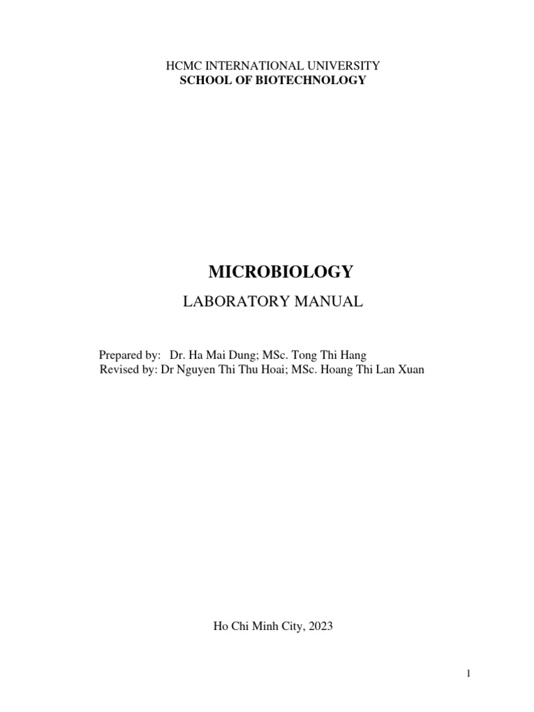 Lab Manual Microbiology - 2023 | PDF | Growth Medium | Staining
