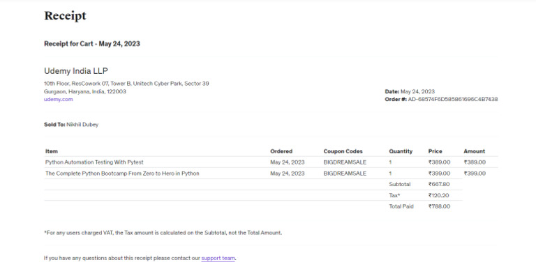 Udemy Course Bill | PDF
