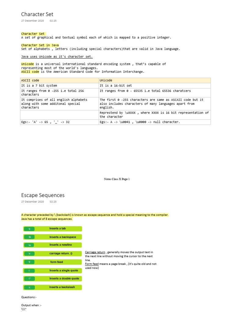 Notes Part 3 | PDF | Character Encoding | Data Type