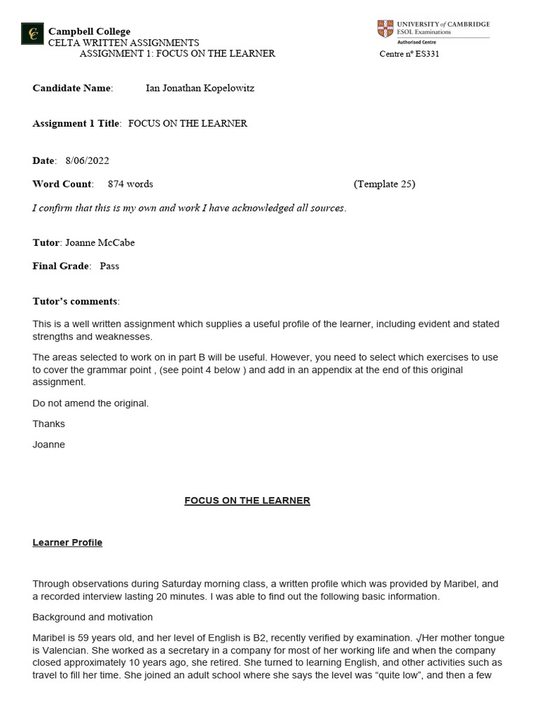 Cover Sheet Written Assignment 1 (002) Joanne | PDF | English Language ...