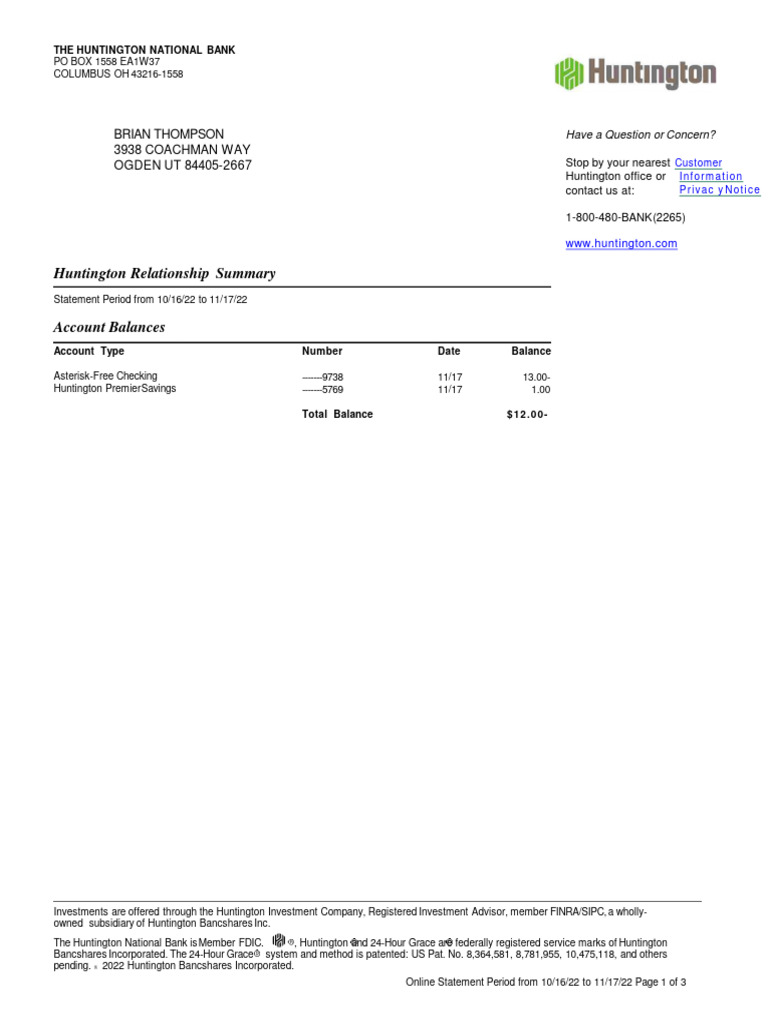 Huntington Statement H | PDF