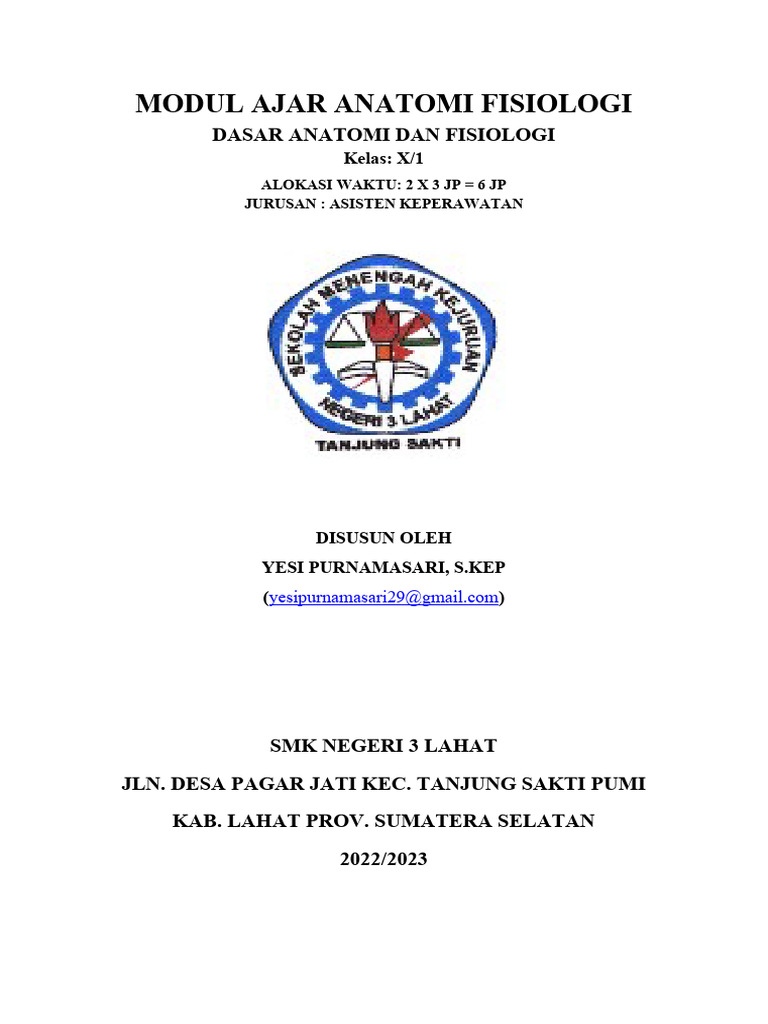 Modul Ajar 1 Anatomi Fisiologi | PDF