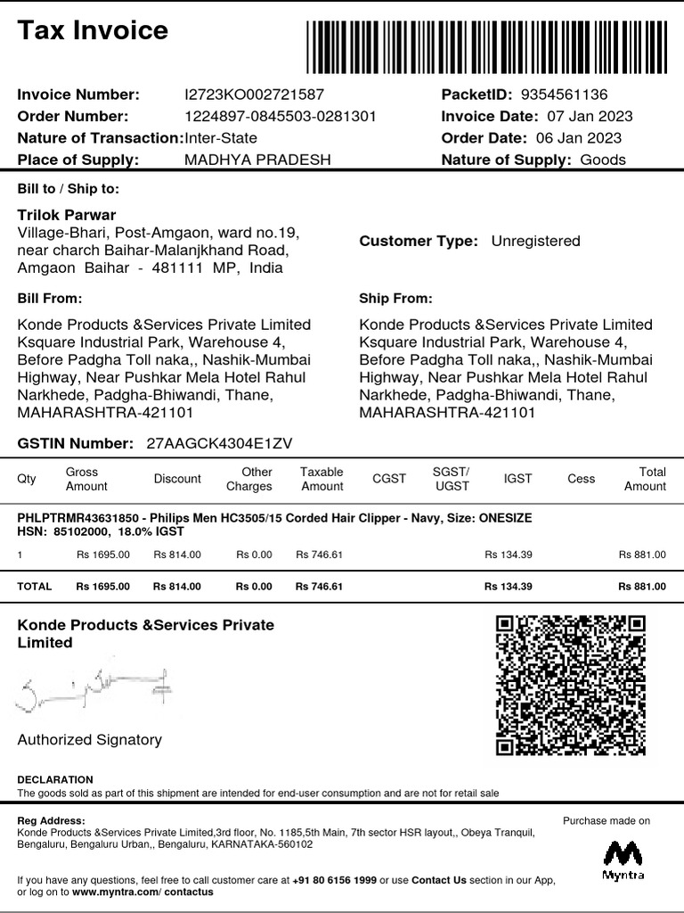 Phillips Trimmar Invoice | PDF | Trade | Public Finance