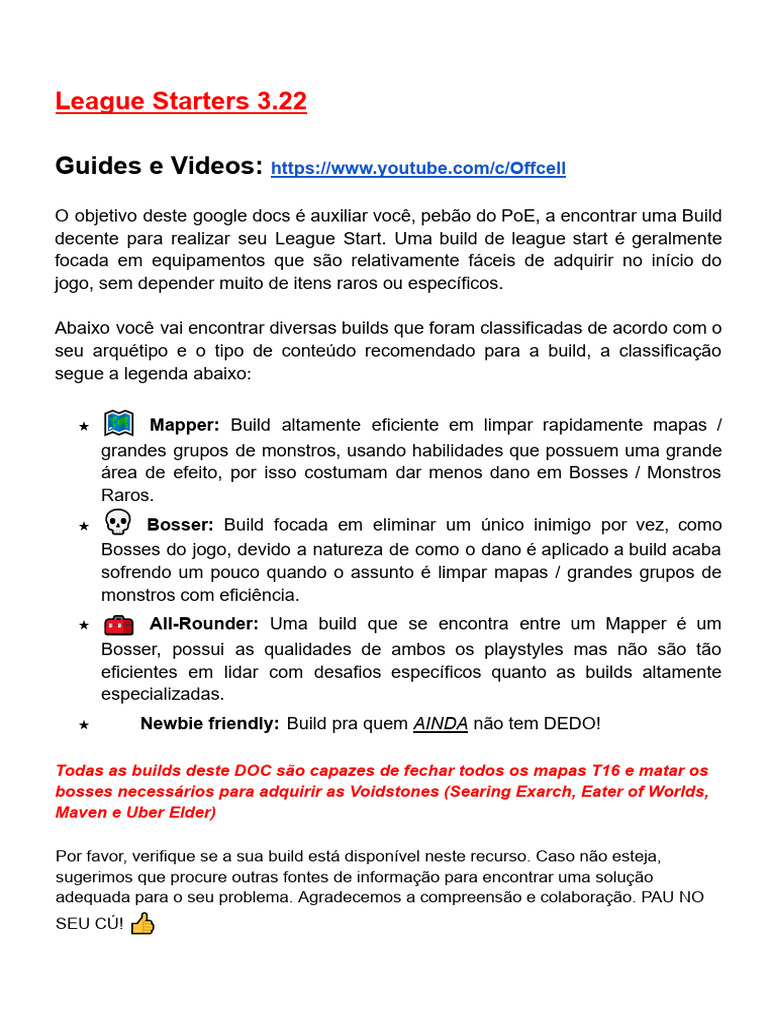 Poe - Tutorial Iniciantes e Inicio Liga | PDF