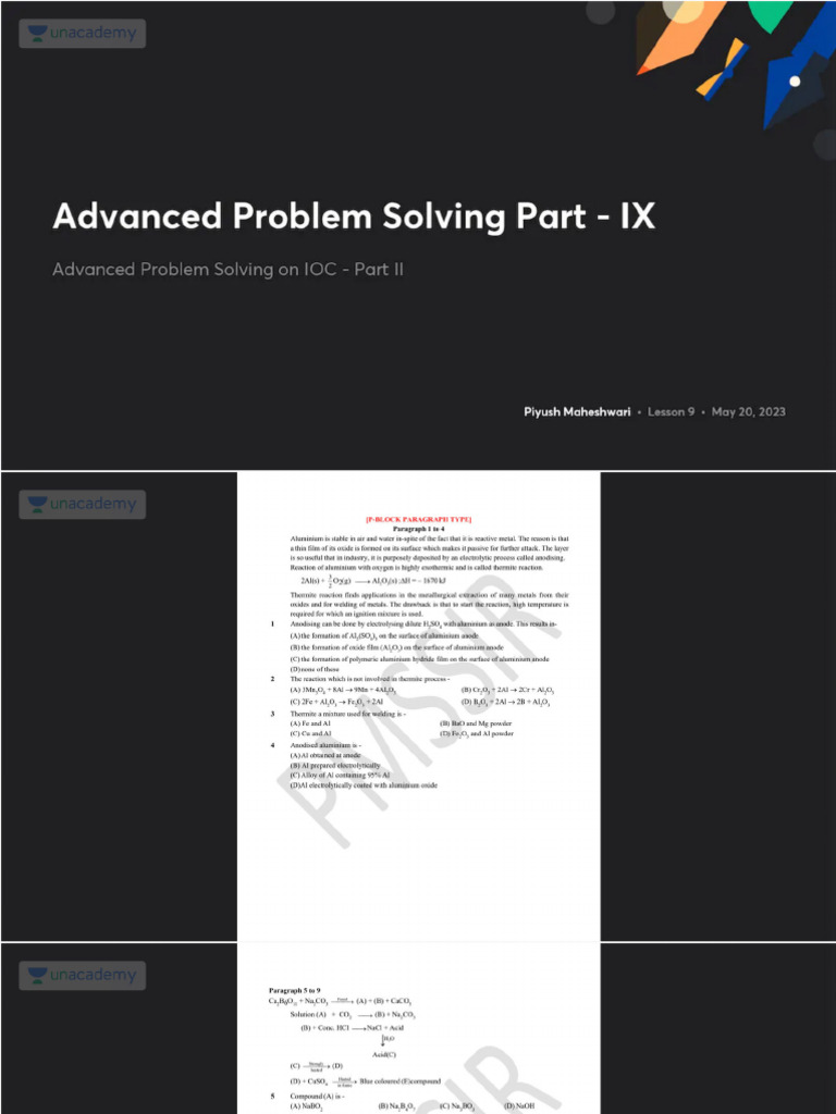 Advanced Problem Solving Part IX No Anno | PDF