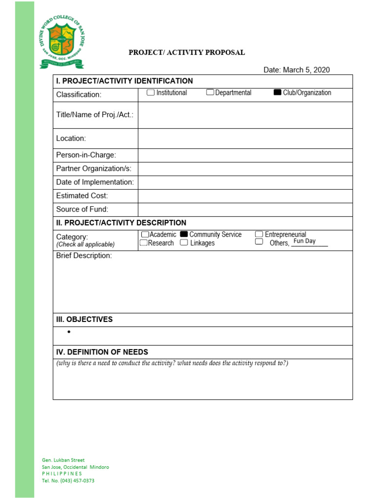 Project Proposal Template | PDF | Business